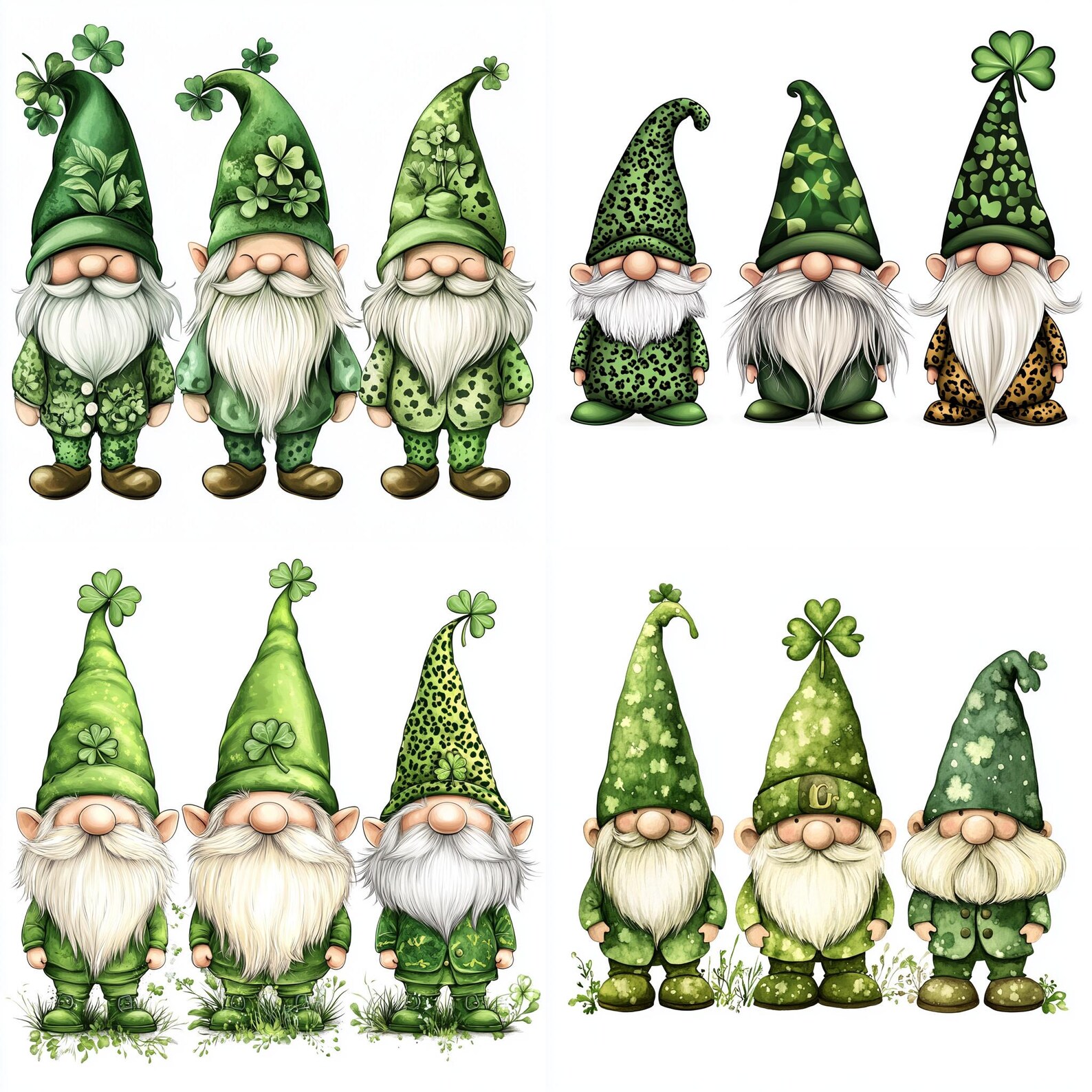 24 St Patricks Day Gnome Clipart Set, Lucky Gnome PNG, Cute Gnome ...
