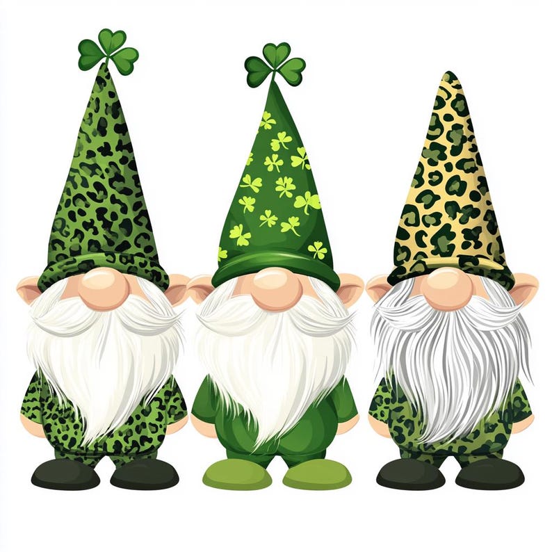 24 St Patricks Day Gnome Clipart Set, Lucky Gnome PNG, Cute Gnome ...