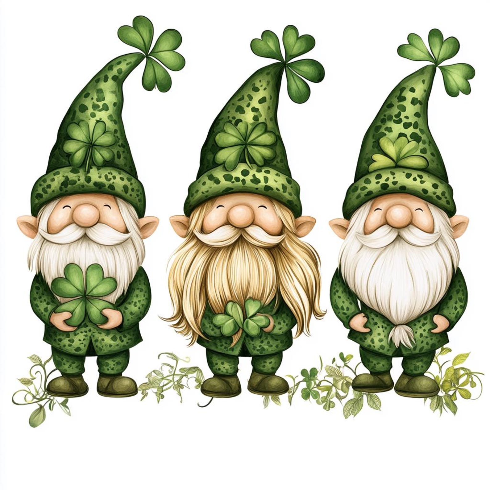 24 St Patricks Day Gnome Clipart Set, Lucky Gnome PNG, Cute Gnome ...