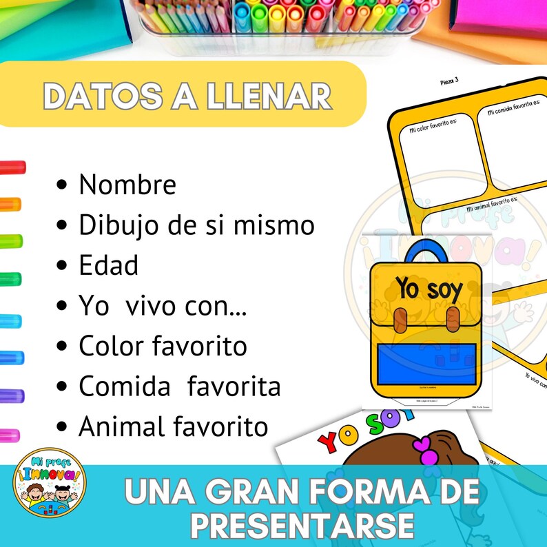 All About Me Craft in Spanish | Back to School Activity | Printable ...
