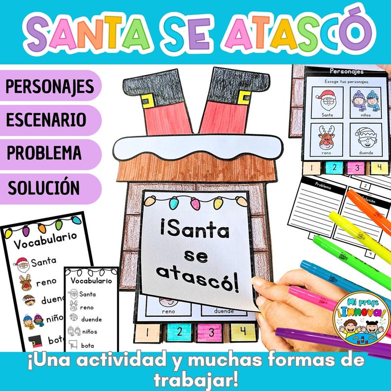 Christmas Craft in Spanish – Santa Stuck in the Chimney – Writing ...