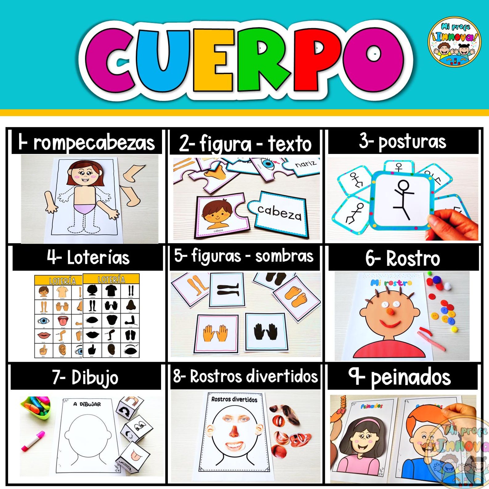 Partes Del Cuerpo - Spanish Body Parts Printable & Worksheets - Human ...