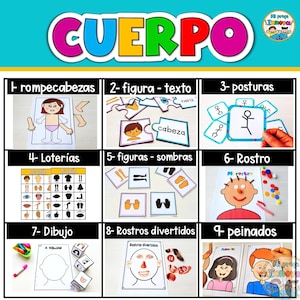 Partes Del Cuerpo - Spanish Body Parts Printable & Worksheets - Human ...