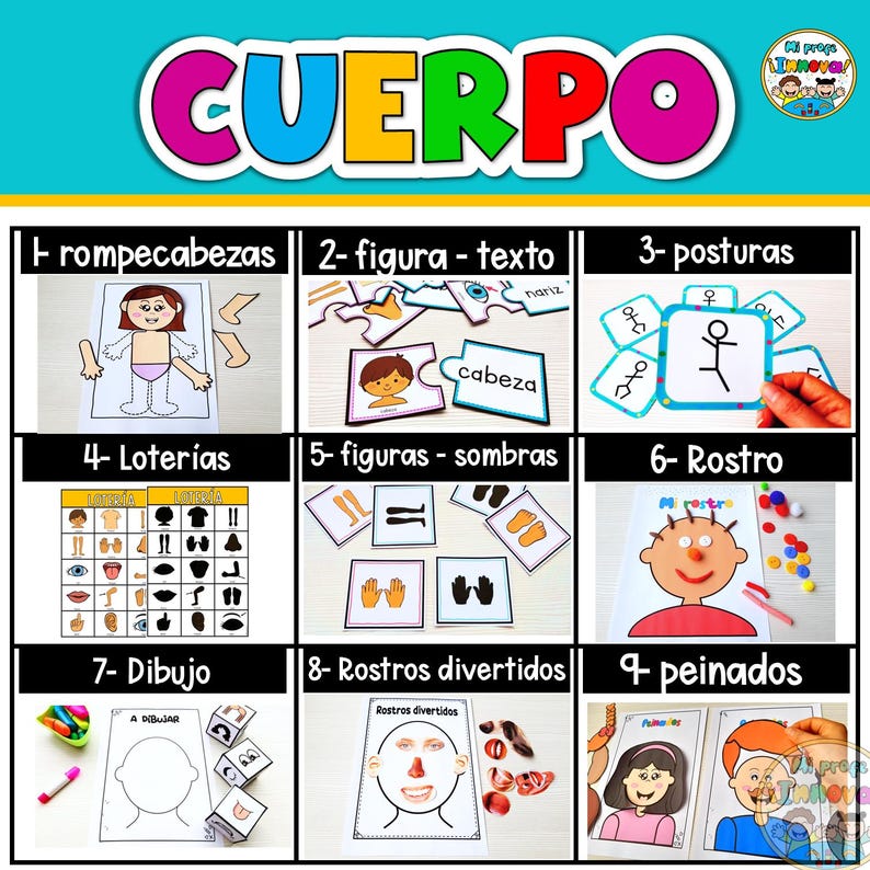 Partes Del Cuerpo - Spanish Body Parts Printable & Worksheets - Human ...