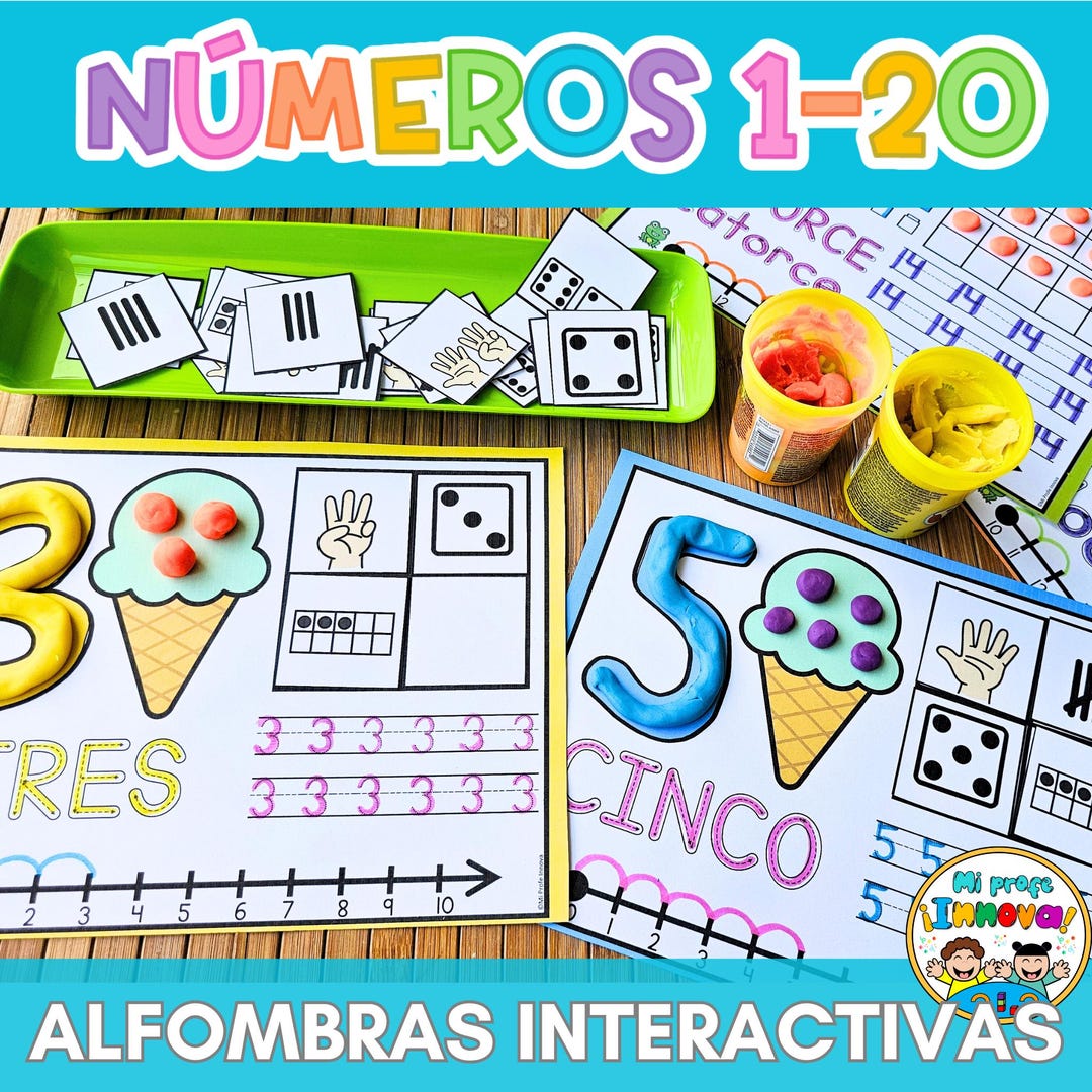 Numbers 1 to 20 Activities in Spanish – Playdough Mats for Preschool ...