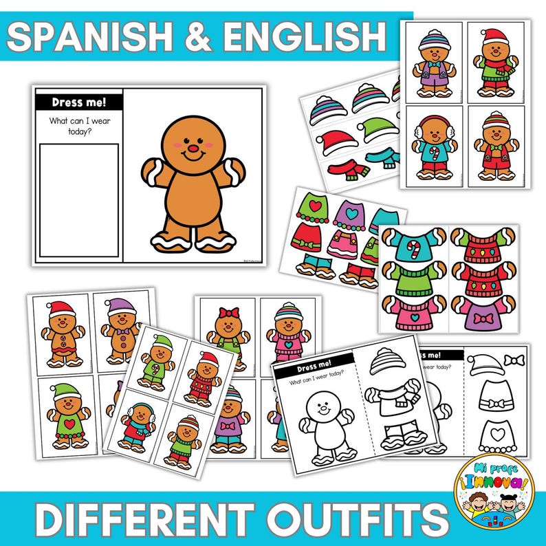 The Gingerbread Girl & Boy Activities - Bilingual Center and Craft ...