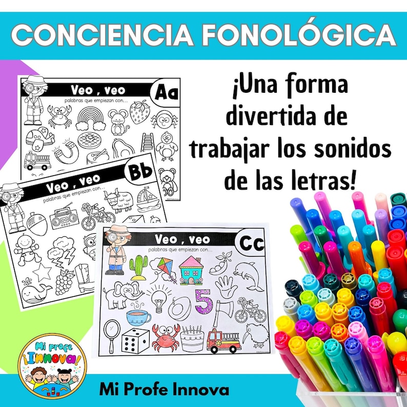 Spanish Alphabet I Spy Printable Games - Phonological Awareness ...