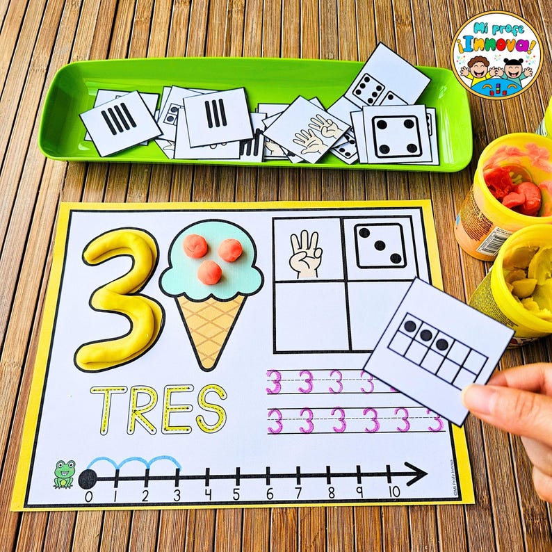 Numbers 1 to 20 Activities in Spanish – Playdough Mats for Preschool ...