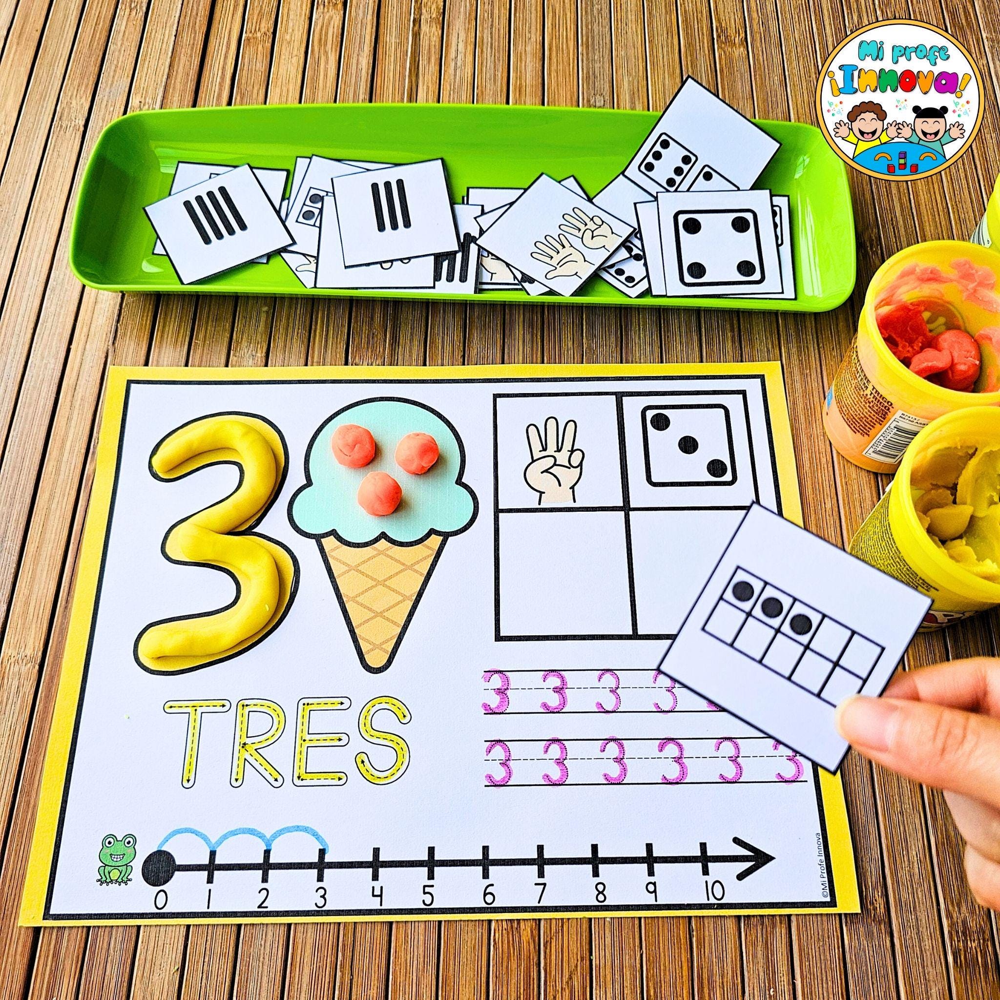Numbers 1 to 20 Activities in Spanish – Playdough Mats for Preschool ...