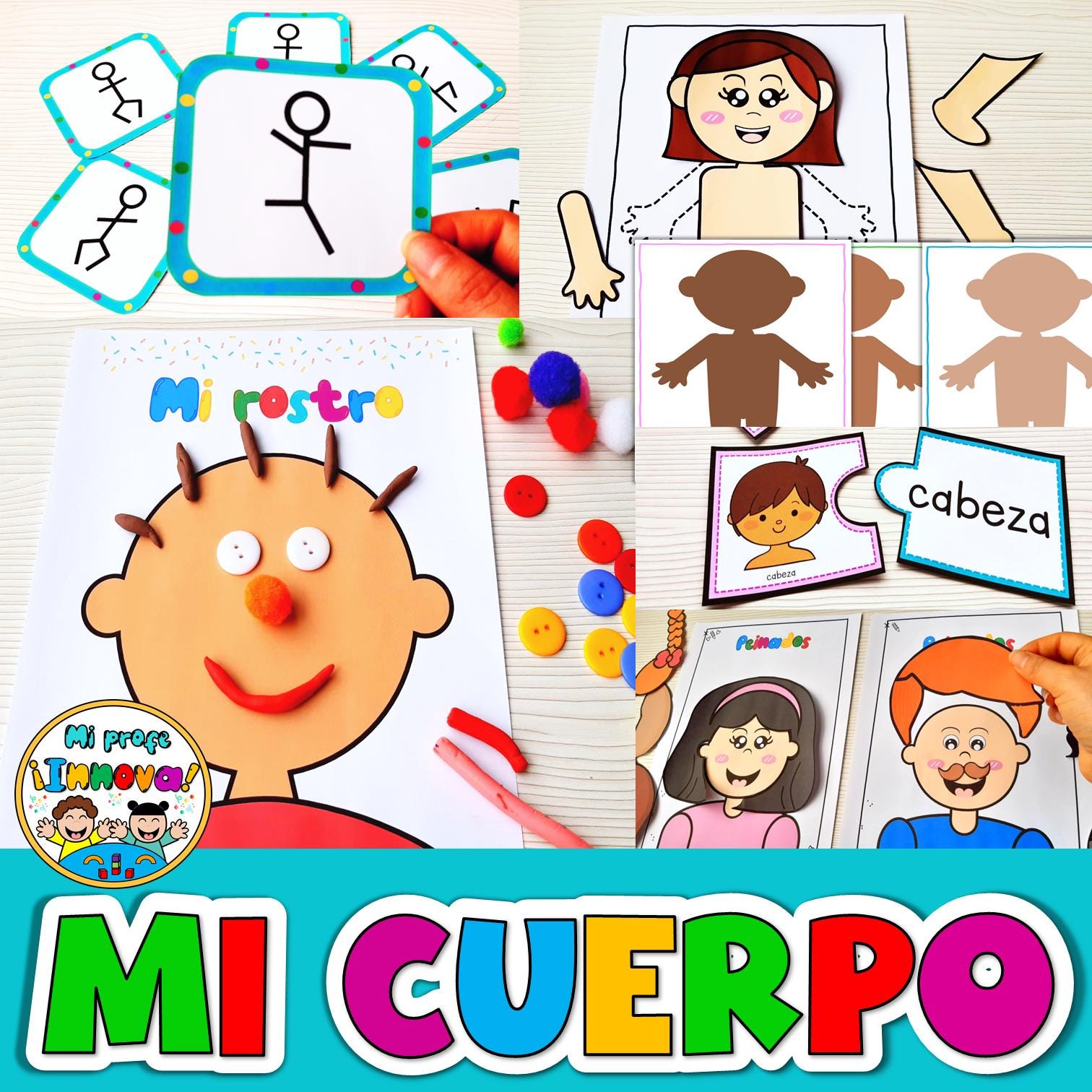 Partes Del Cuerpo - Spanish Body Parts Printable & Worksheets - Human ...