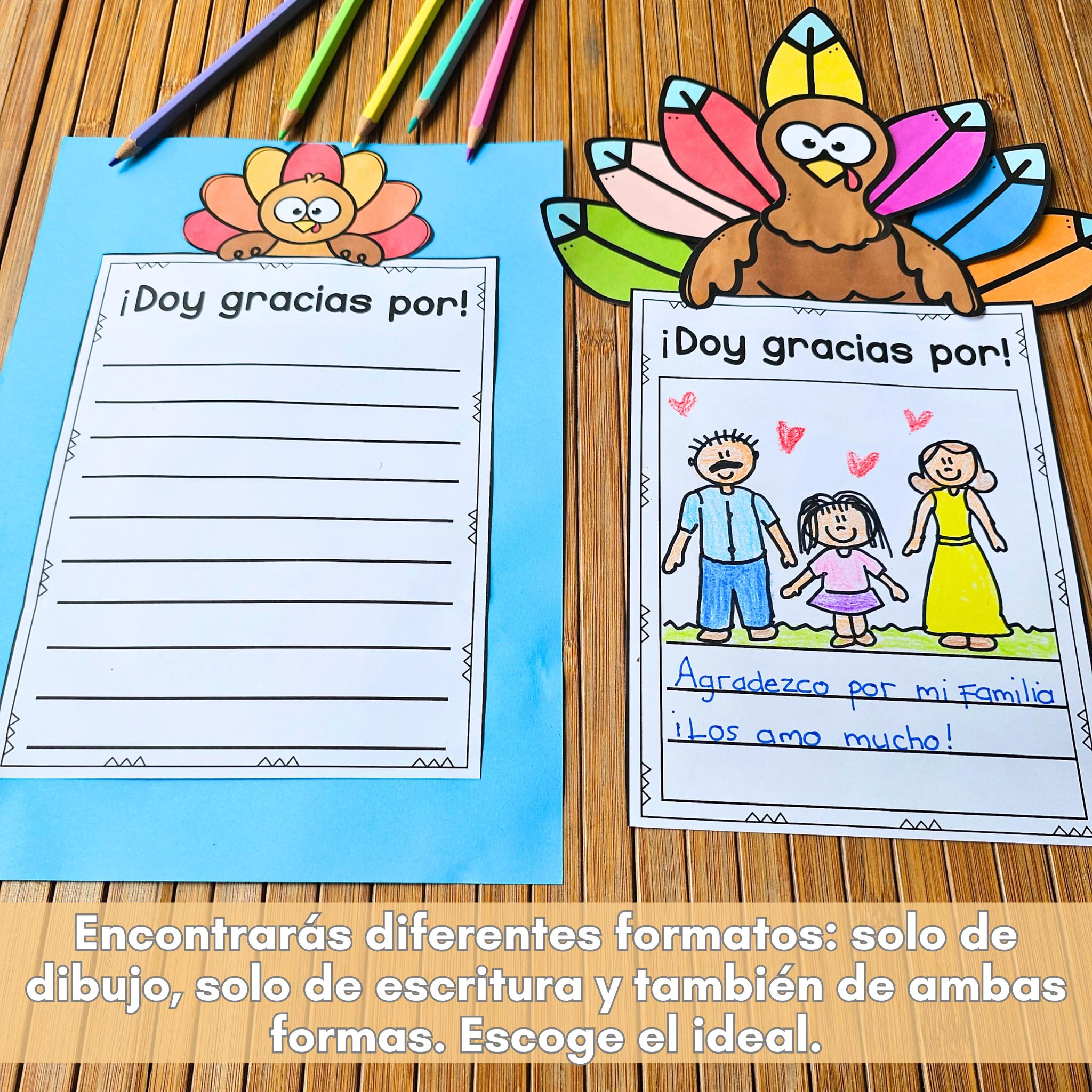 Thankful Turkey - Spanish Thanksgiving Crafts & Gratitude Activities ...