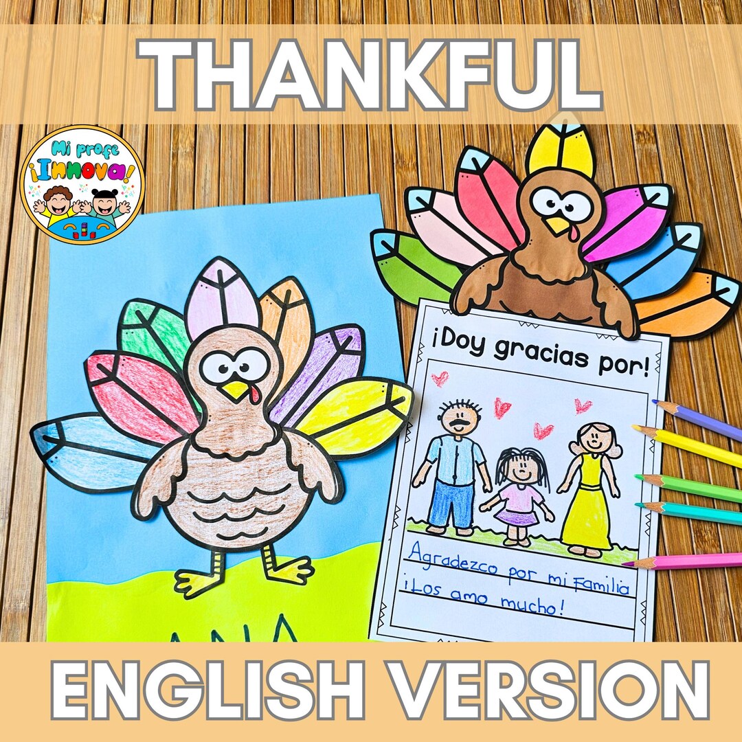 Thanksgiving 'I Am Thankful For' Turkey Gratitude Craft Activity for ...