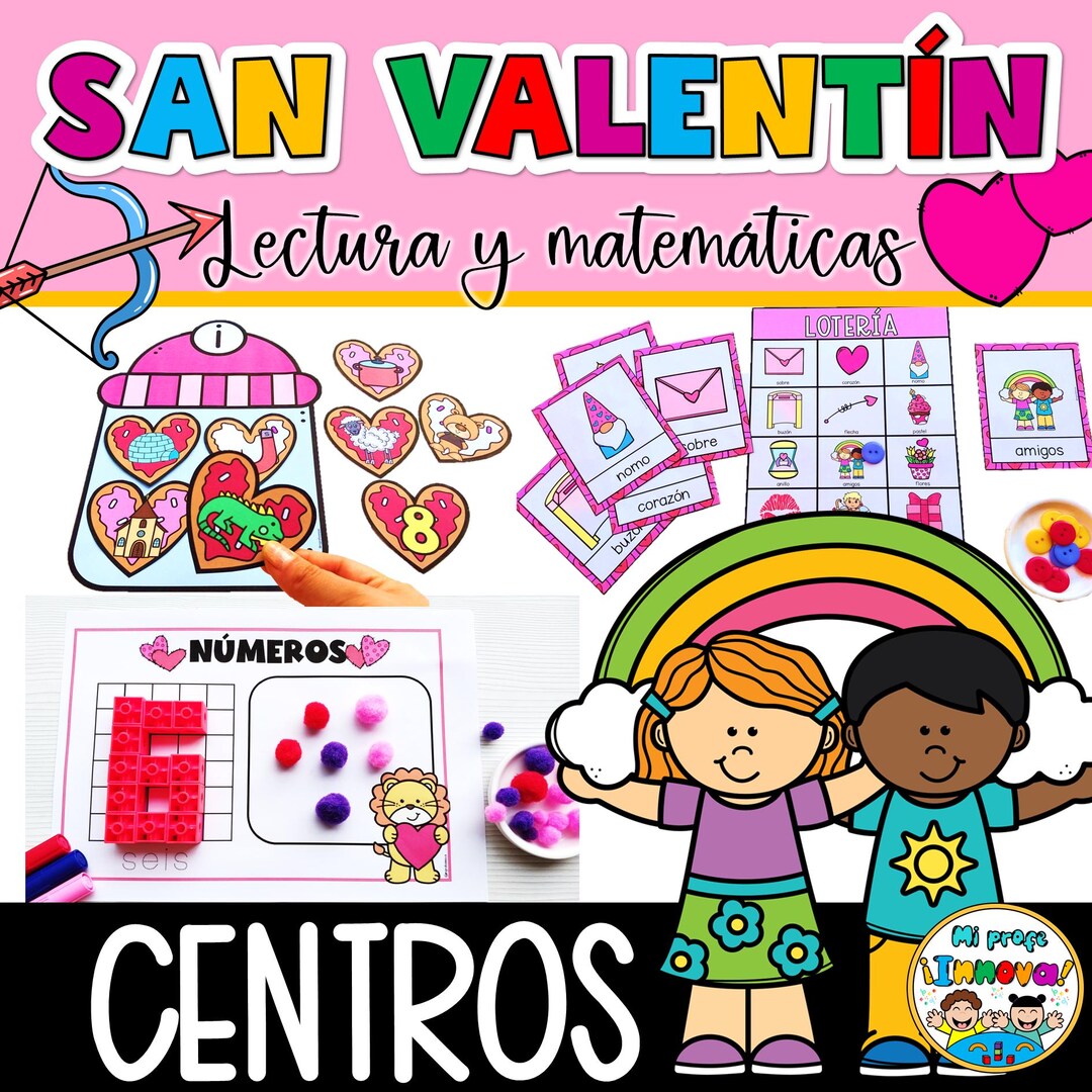 Spanish Valentine’s Day Math and Literacy Centers for Preschool ...