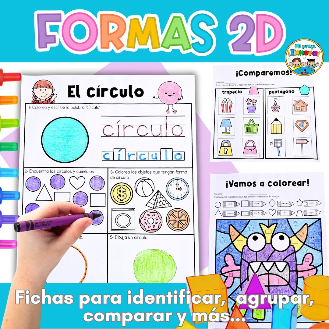 2D Shapes Worksheets & Activities in Spanish - Preschool Kindergarten ...