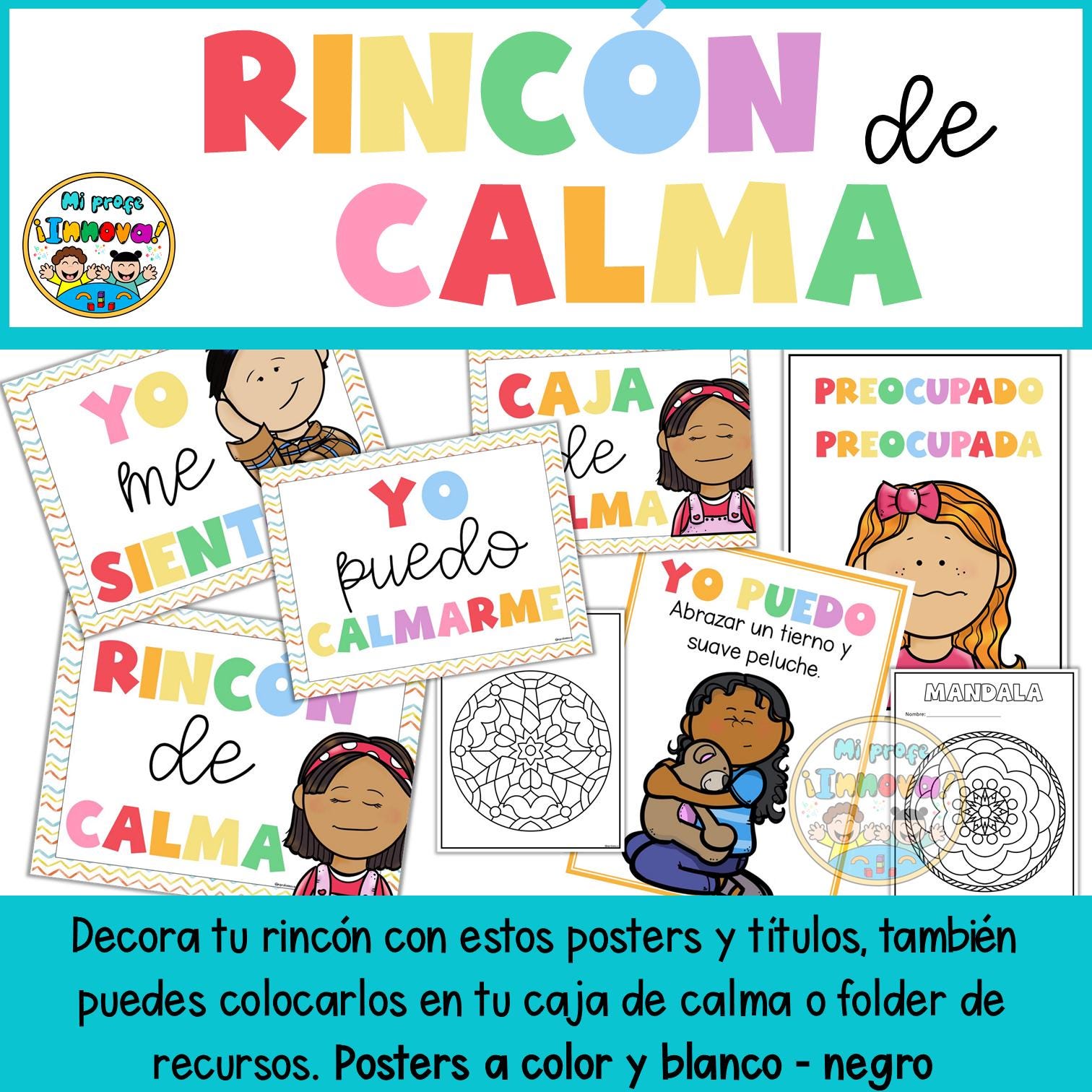 Kit Imprimible Rincon De La Calma - Emociones Y Estrategias - Spanish ...