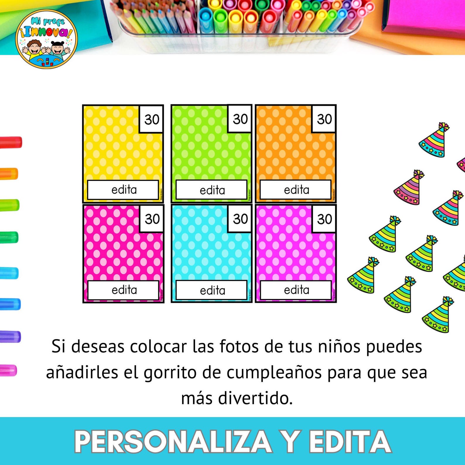 Editable Spanish Birthday Mural - Classroom Decor Brigth - Back to ...