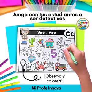 Spanish Alphabet I Spy Printable Games - Phonological Awareness ...