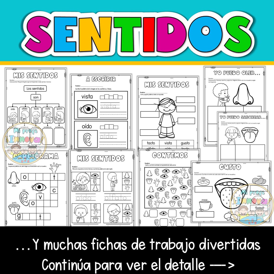 Spanish 5 Senses - Body Parts Activities - Worksheets, Cards, Printable ...