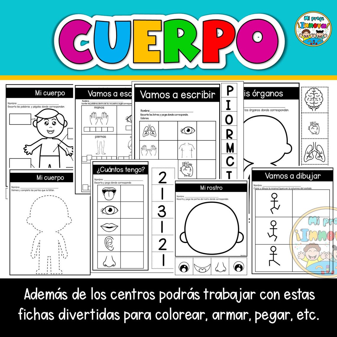 Partes Del Cuerpo - Spanish Body Parts Printable & Worksheets - Human ...