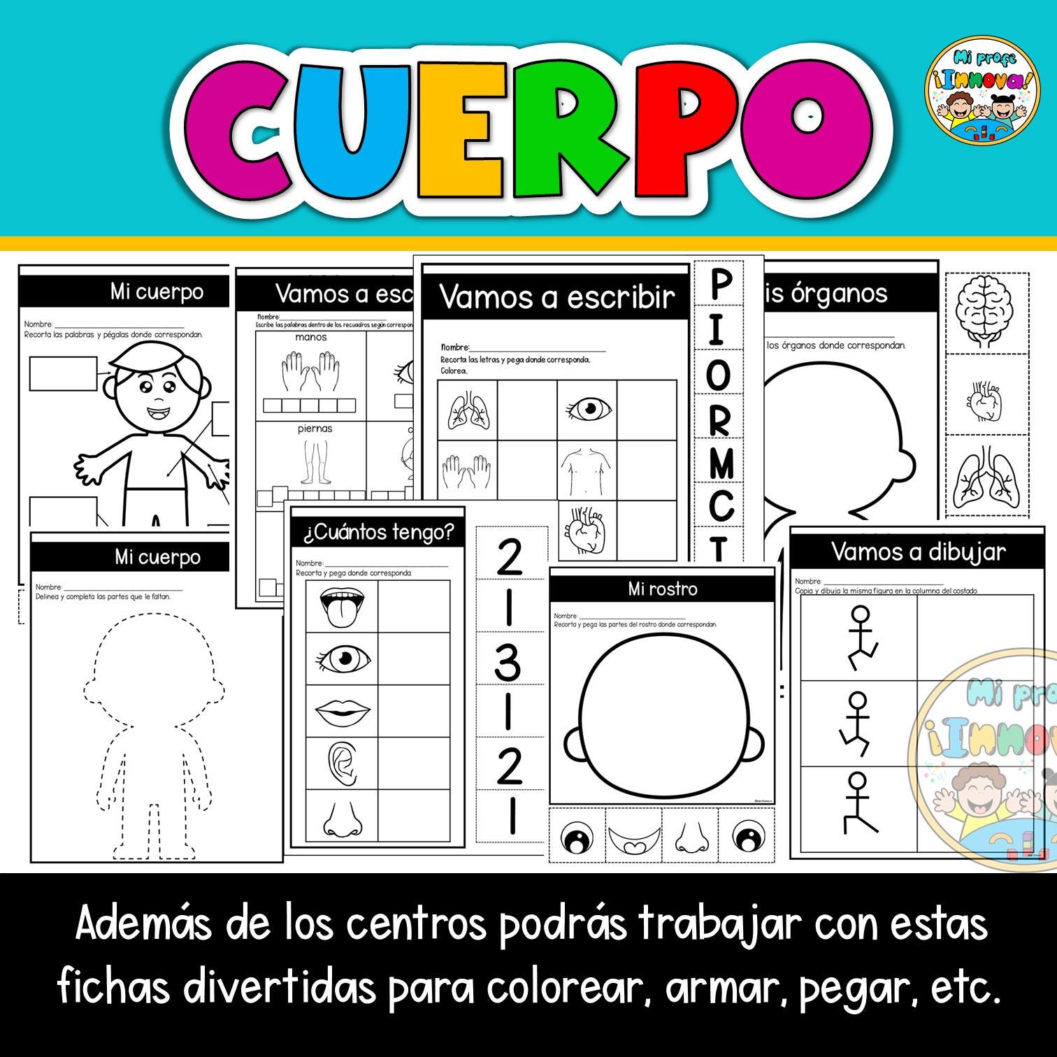 Partes Del Cuerpo - Spanish Body Parts Printable & Worksheets - Human ...