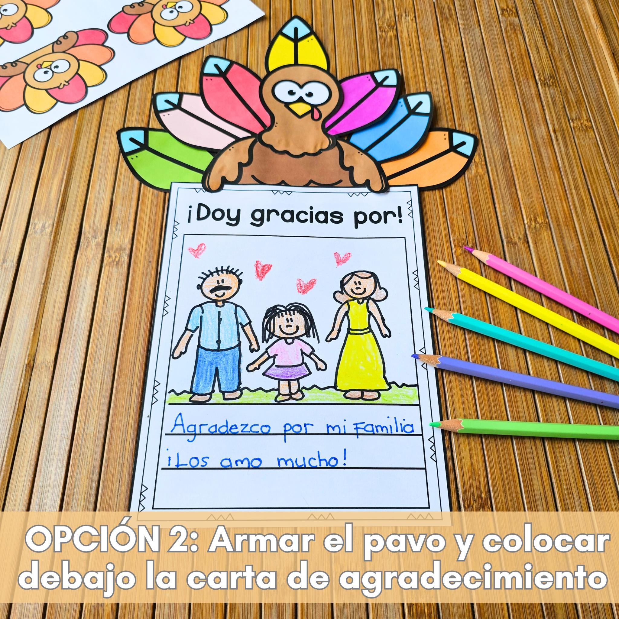 Thankful Turkey - Spanish Thanksgiving Crafts & Gratitude Activities ...