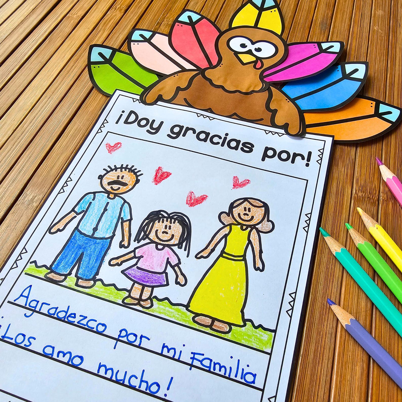 Thankful Turkey - Spanish Thanksgiving Crafts & Gratitude Activities ...