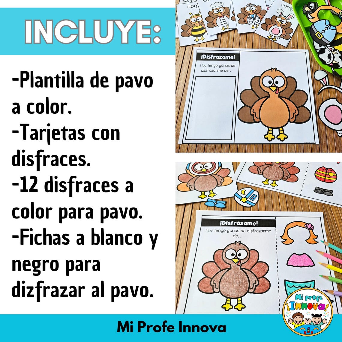 Disguise a Turkey - Spanish Thanksgiving Activities & Printables ...
