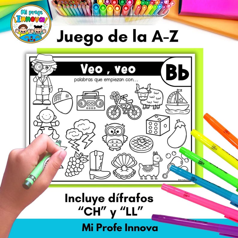 Spanish Alphabet I Spy Printable Games - Phonological Awareness ...