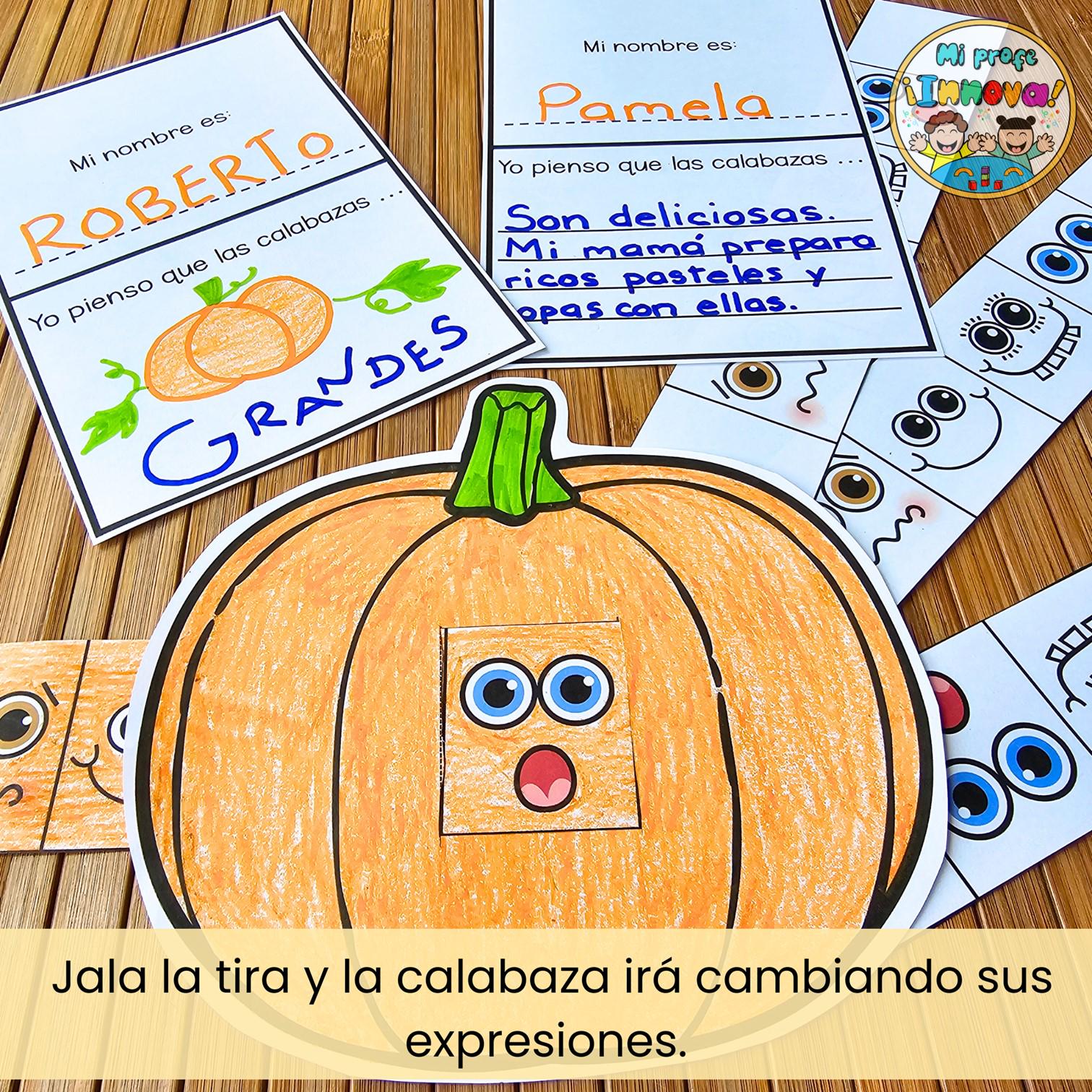 Calabazas - Spanish Pumpkin Craft for Kids - Emotions Activity ...