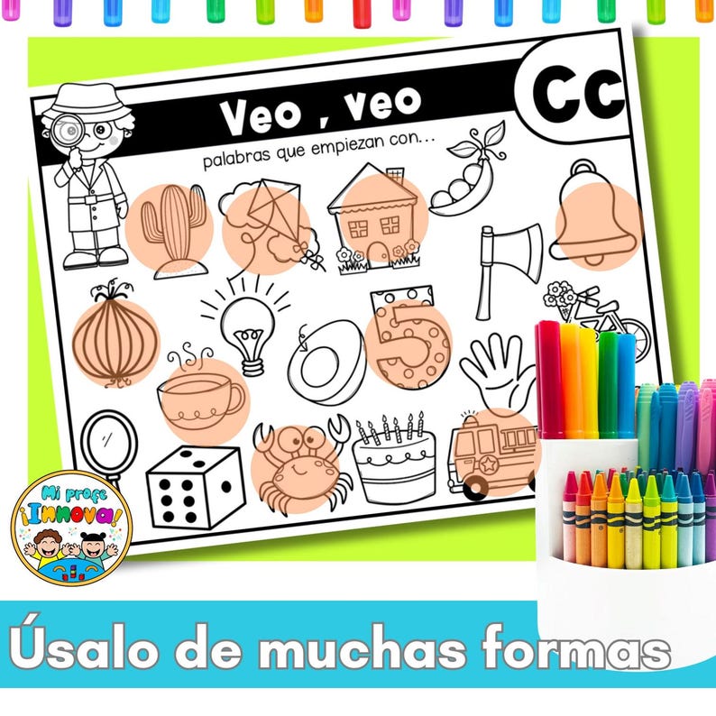Spanish Alphabet I Spy Printable Games - Phonological Awareness ...