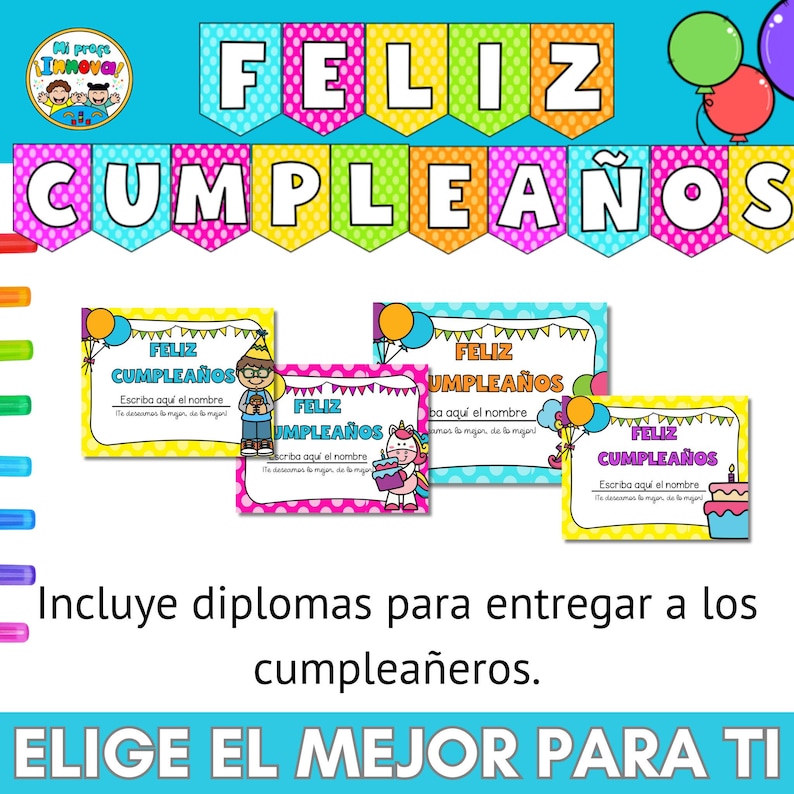 Editable Spanish Birthday Mural - Classroom Decor Brigth - Back to ...