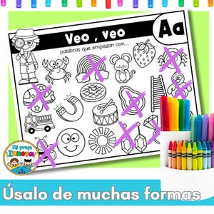 Spanish Alphabet I Spy Printable Games - Phonological Awareness ...