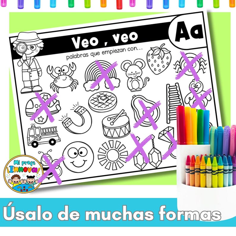 Spanish Alphabet I Spy Printable Games - Phonological Awareness ...
