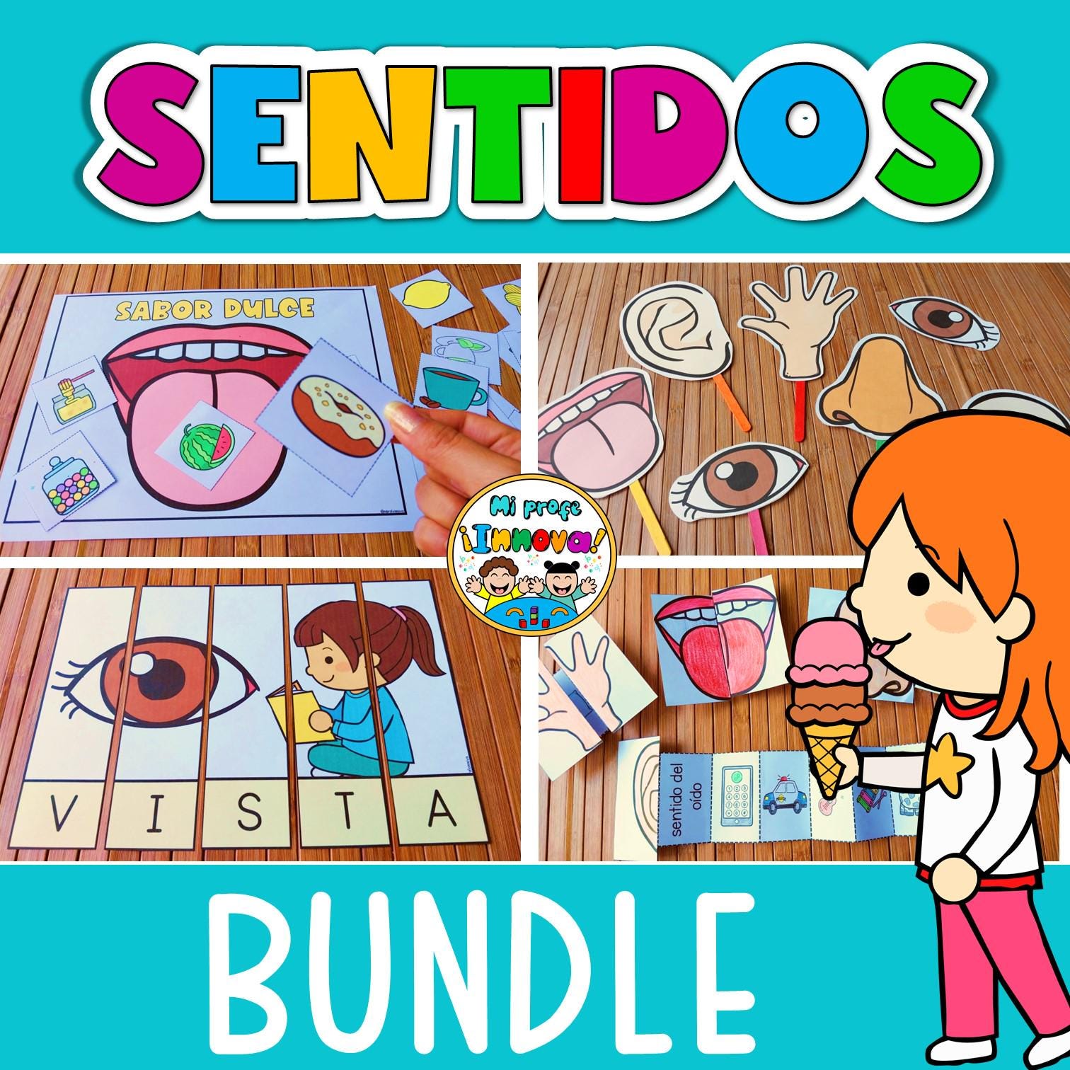 Spanish 5 Senses - Body Parts Activities - Worksheets, Cards, Printable ...