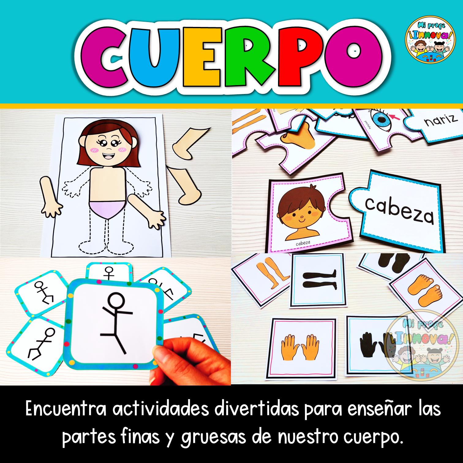 Partes Del Cuerpo - Spanish Body Parts Printable & Worksheets - Human ...