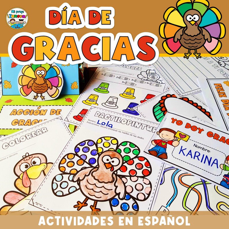Spanish Thanksgiving Printable for Kids - Worksheets , Crafts , Math ...