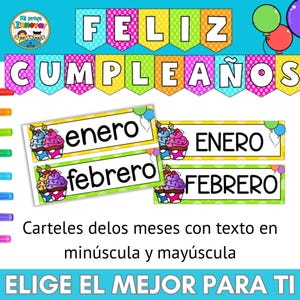 Editable Spanish Birthday Mural - Classroom Decor Brigth - Back to ...