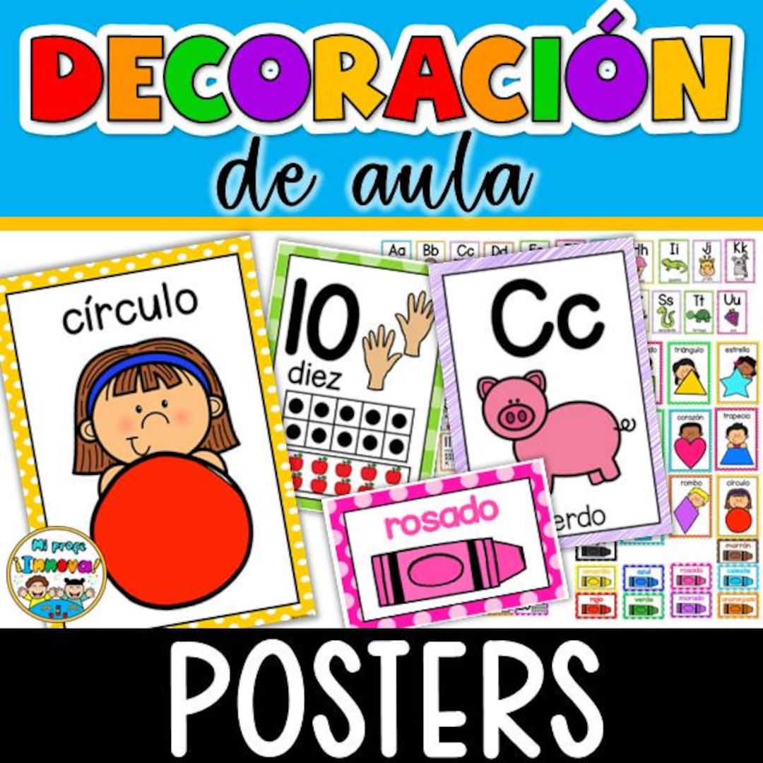Bright Spanish Classroom Decor | Back to School Set | Alphabet, Numbers ...