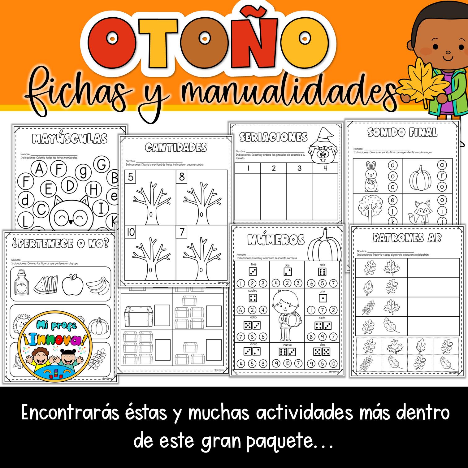 Actividades De Otoño - Lectoescritura , Matemáticas & Manualidades ...
