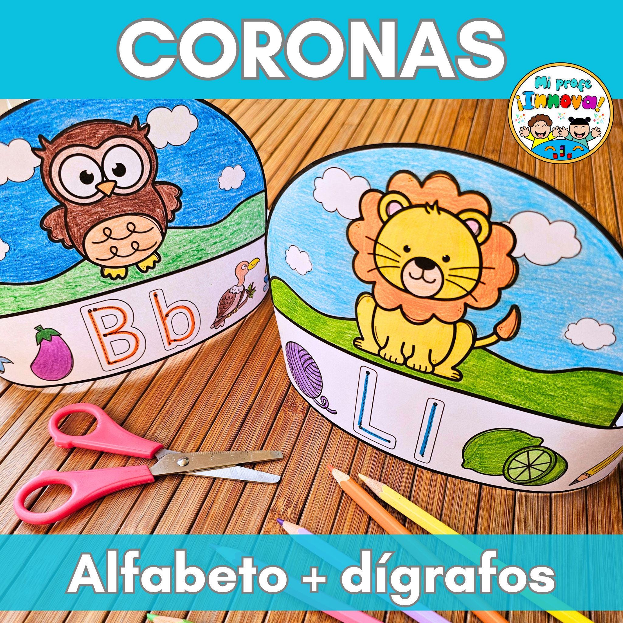 Coronas Imprimibles Del Abecedario En Español Spanish Alphabet Crowns ...