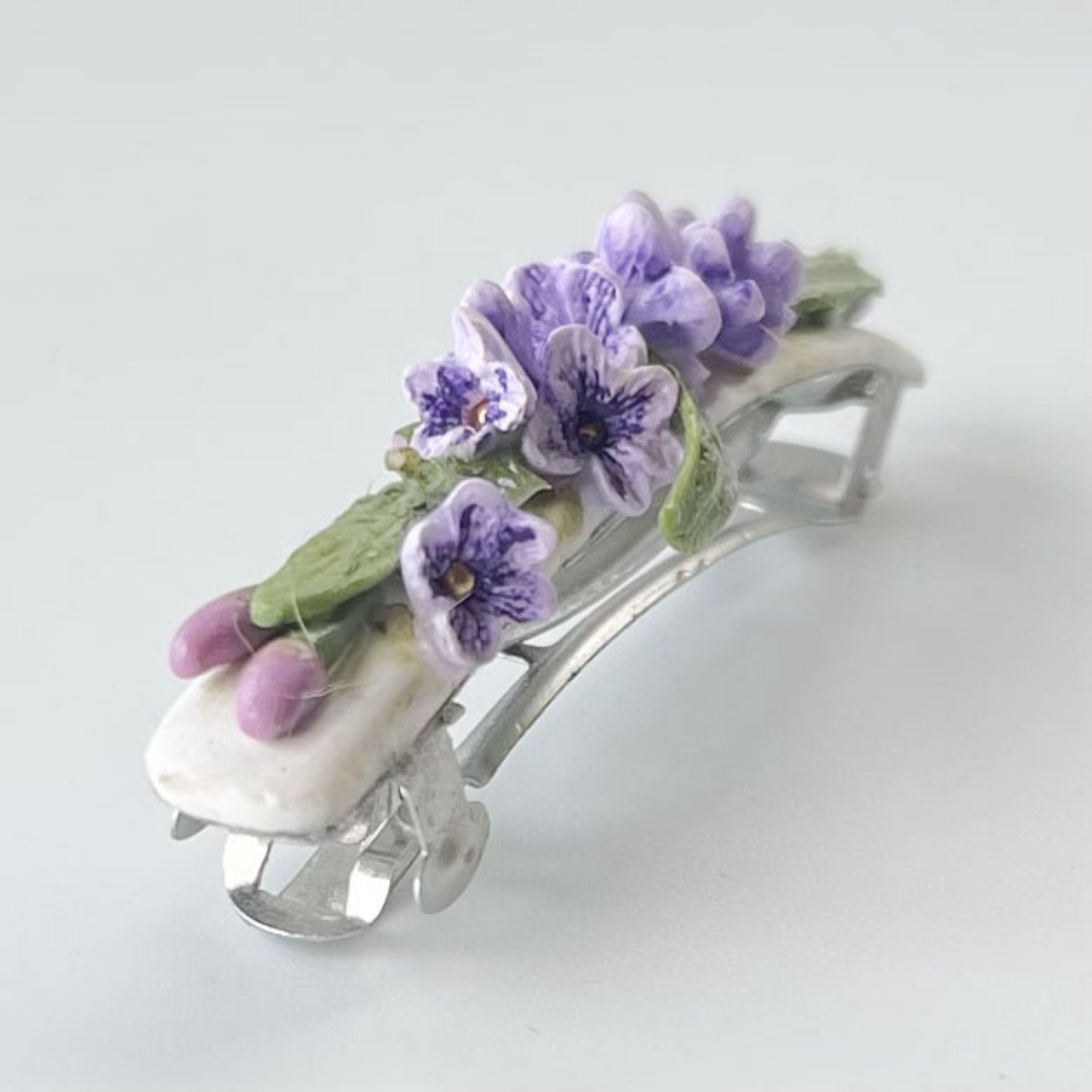 NEW! Luxe Hand Painted Lavender Flower Barrette | Pink | White | Purple ...