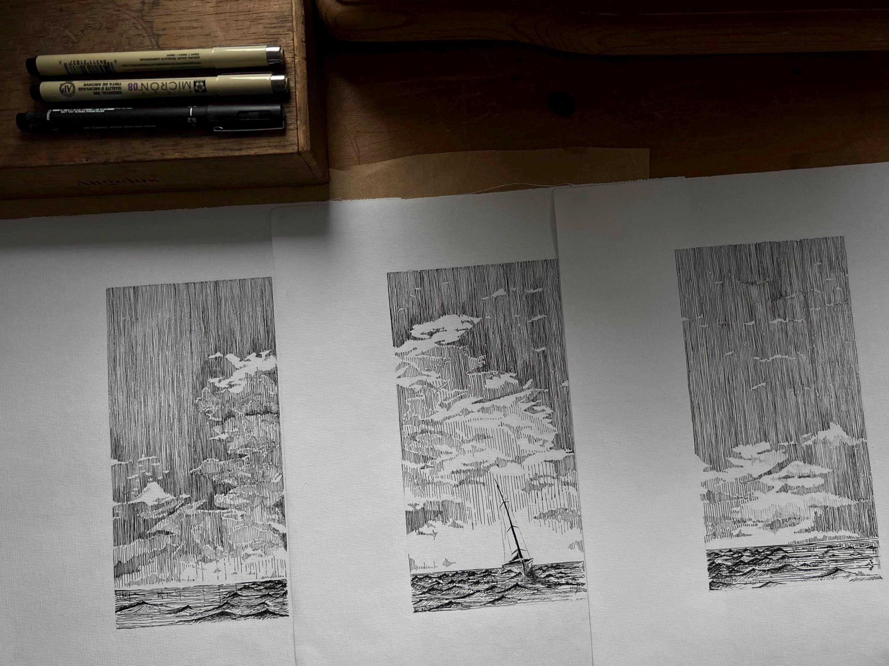 STORMS COMING Original Fine Line Drawing - Etsy