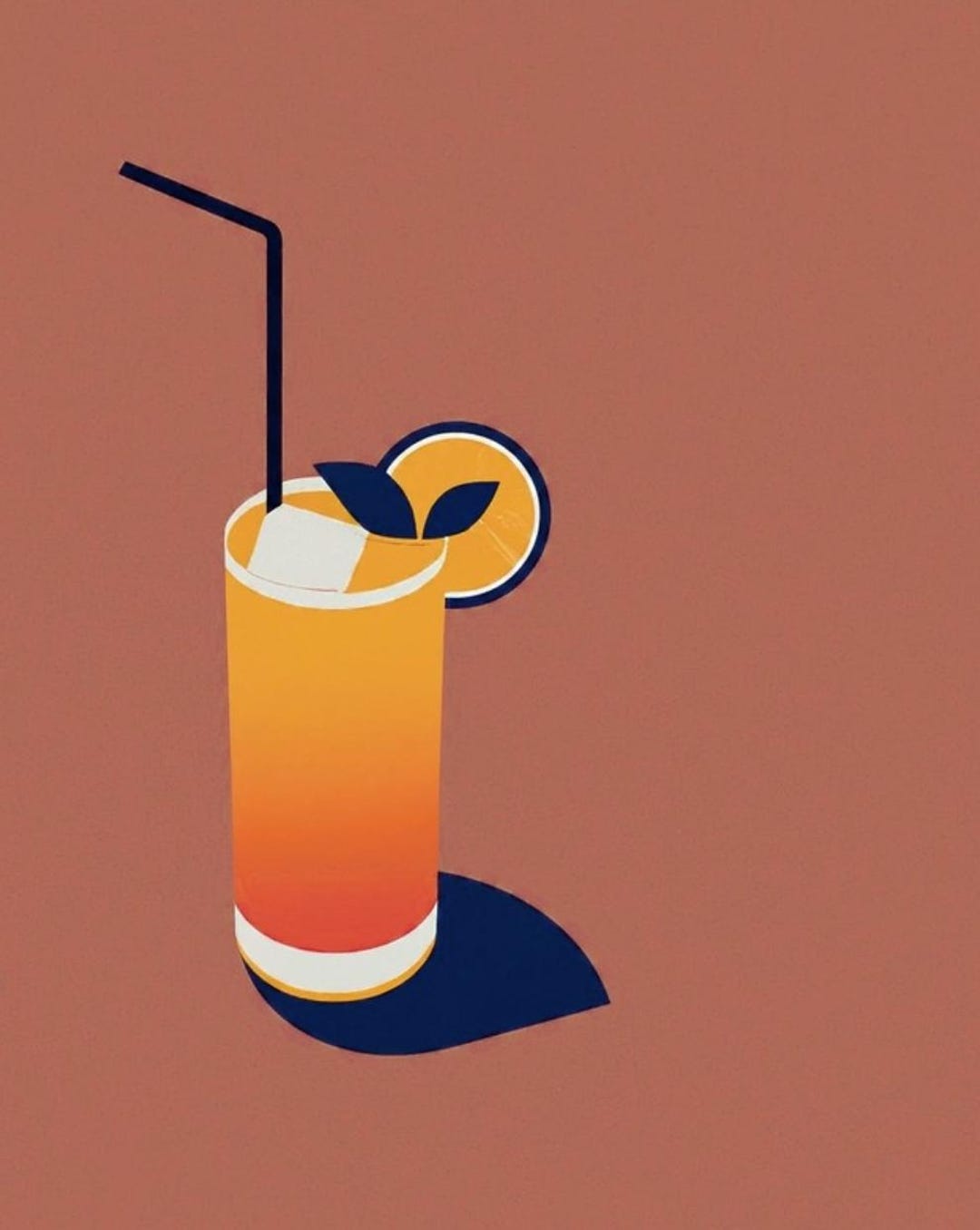Sunset Cocktail: A Vibrant Digital Illustration - Etsy