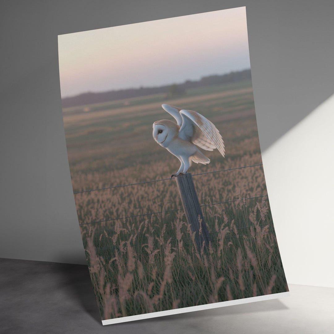 Fall Barn Owl Poster, Autumn Owl Wall Art, Halloween Wildlife Decor ...