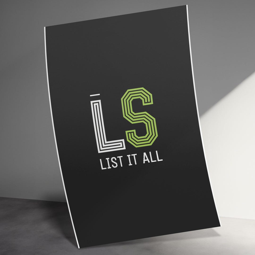 Modern Minimalistic List It All Poster, Abstract Typography Wall Art ...