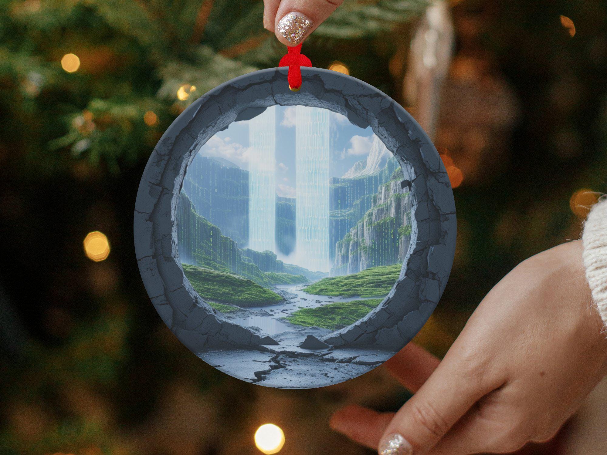 Tech-themed Nerd Geek Ornament, Sci-fi Digital Art Decoration, Unique ...