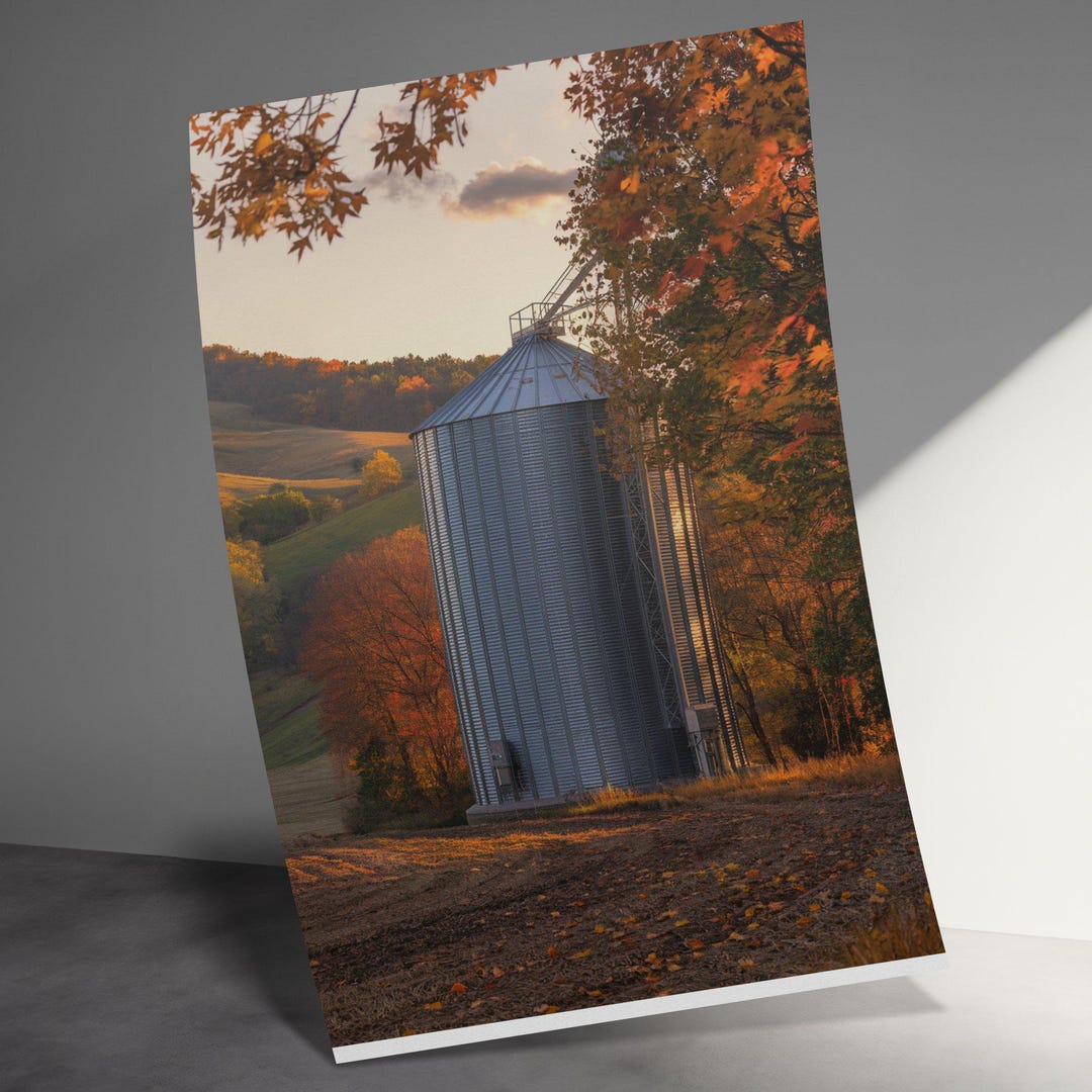 Autumn Farm Poster, Fall Harvest Wall Art, Rustic Barn Decor Print ...