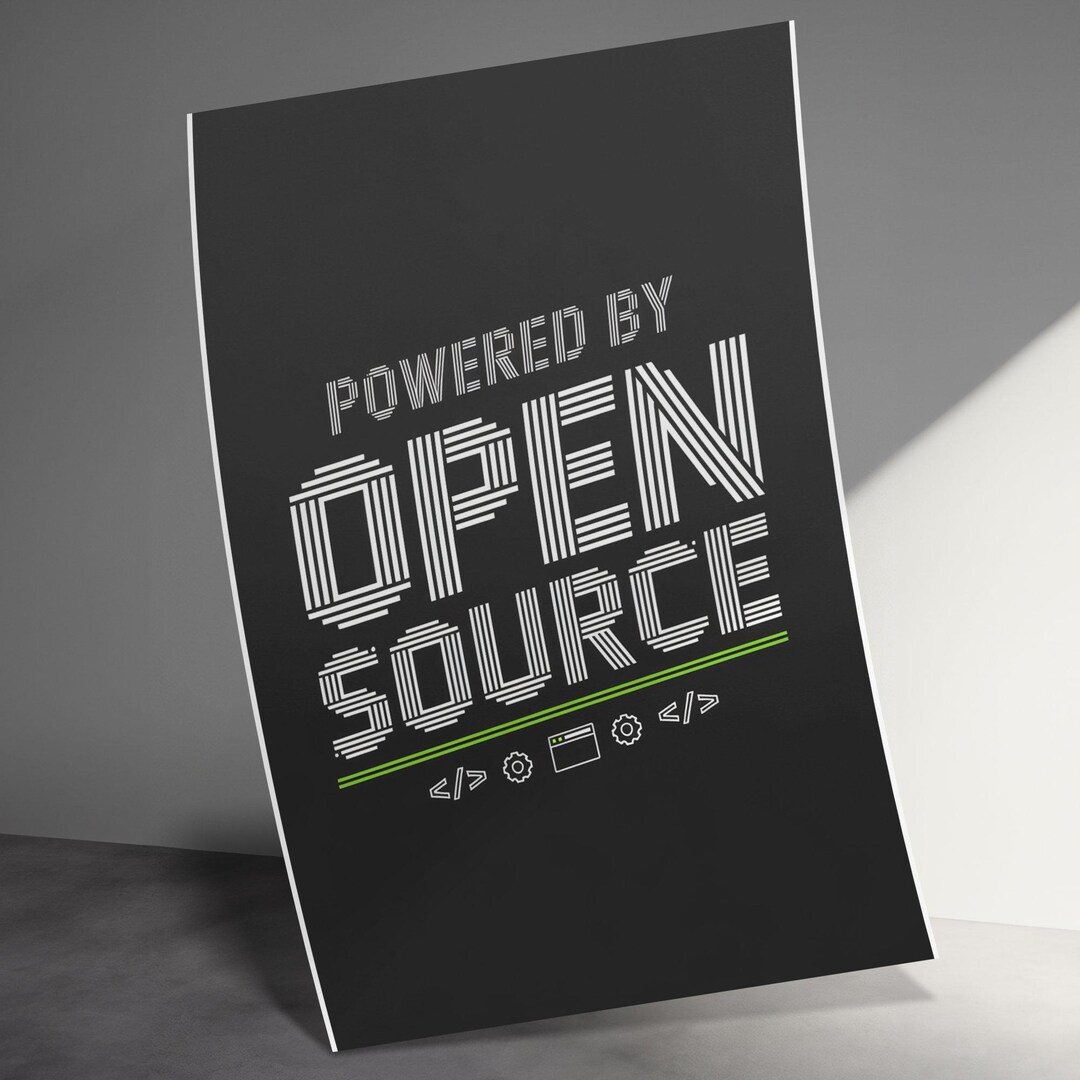 Powered by Open Source Poster, Programmer Wall Art, Developer Gift ...