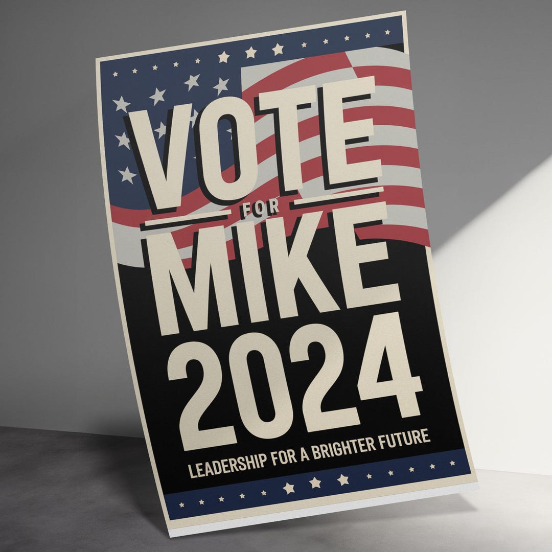 Vote for Mike 2024 Leadership Poster Fall Decor Halloween Theme ...