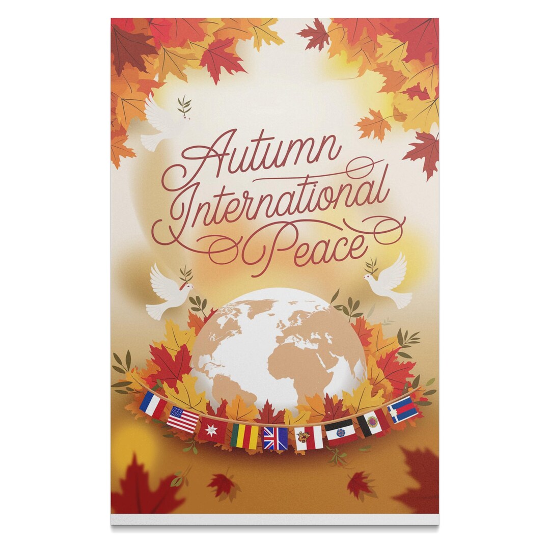 Autumn International Peace Poster, Fall Decor, Autumn Leaves Art ...
